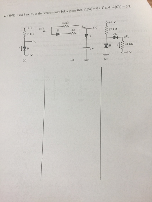Solved Find I and V_0 in the circuits shown below given that | Chegg.com