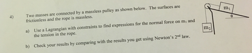 Solved Two masses are connected by a massless pulley as | Chegg.com