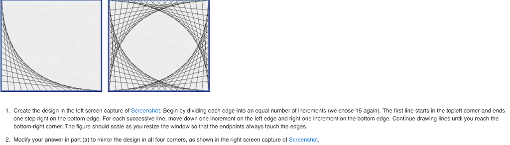Solved 1. Create the design in the left screen capture of | Chegg.com