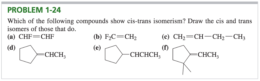Solved Which of the following compounds show cis-trans | Chegg.com