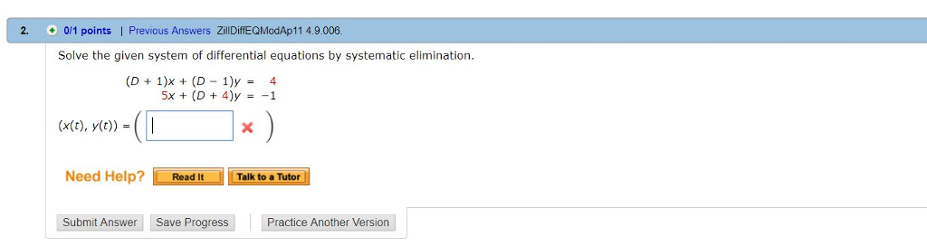 Solved 2. 0/1 points | Previous Answers ZillDiffEQModAp11 | Chegg.com
