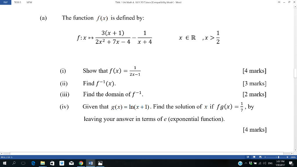 Solved The function f(x) is defined by: f: x rightarrow 3(x | Chegg.com
