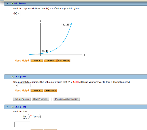 Solved Find the exponential function .f(x) = Cax whose graph | Chegg.com