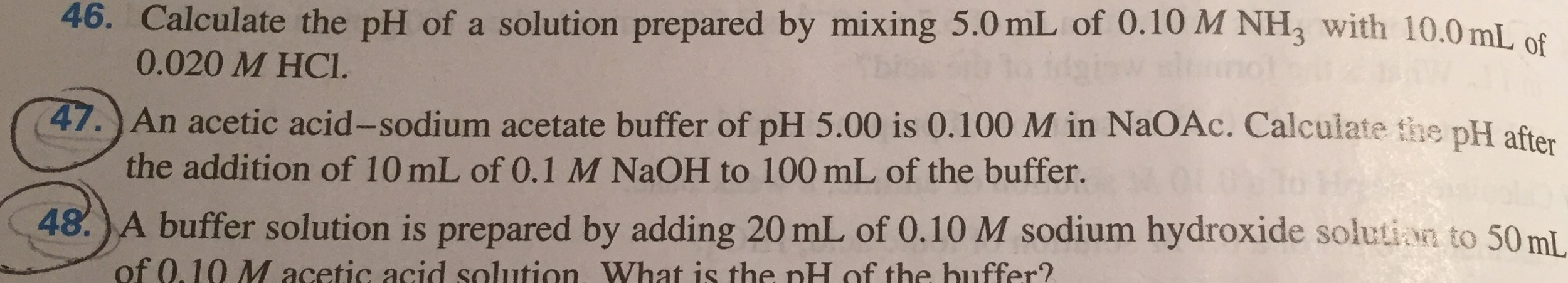 Solved Calculate the pH of a solution prepared by mixing | Chegg.com