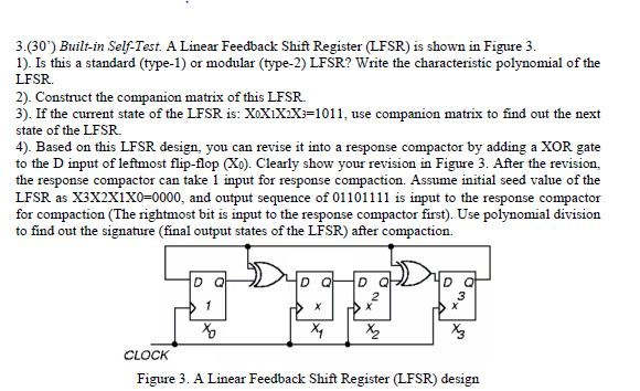 3.(30) Built-in Self-Test. A Linear Feedback Shift | Chegg.com