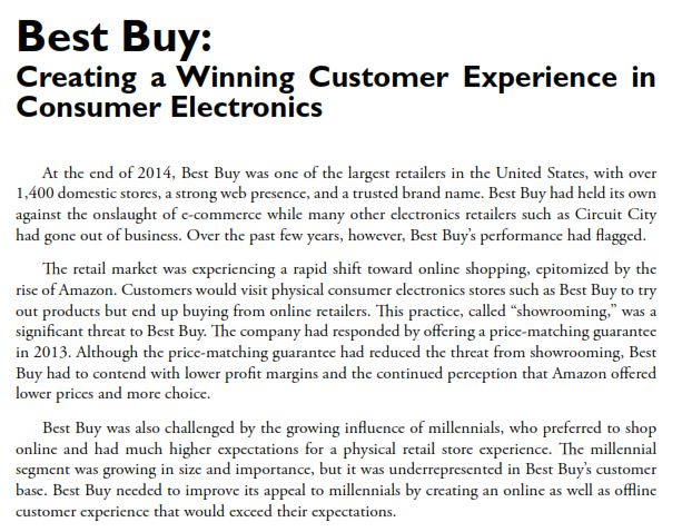 Solved Best Buy: Creating a Winning Customer Experience in | Chegg.com