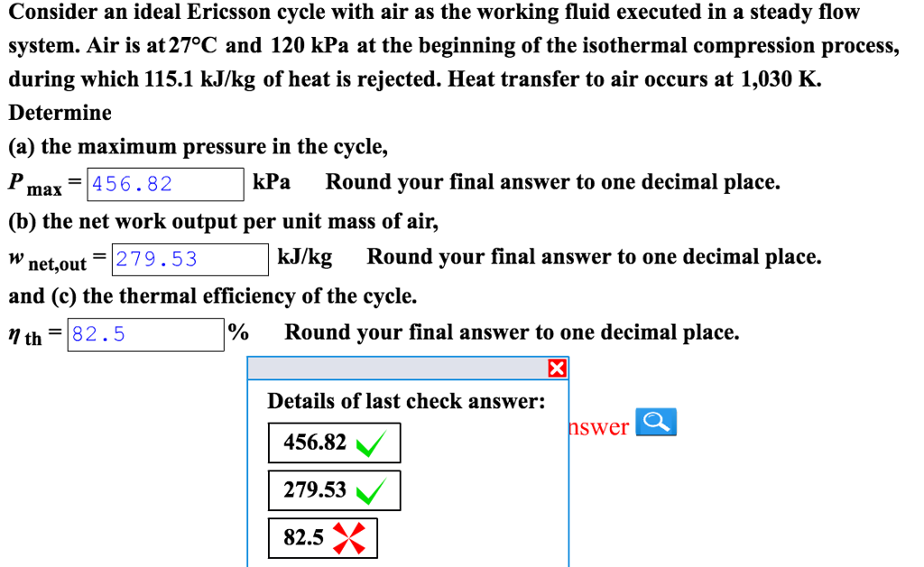 Solved Consider an ideal Ericsson cycle with air as the | Chegg.com