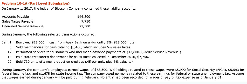 Solved Problem 10-1A (Part Level Submission) On January 1, | Chegg.com