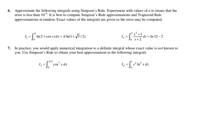 Solved 6. Approximate the following integrals using | Chegg.com