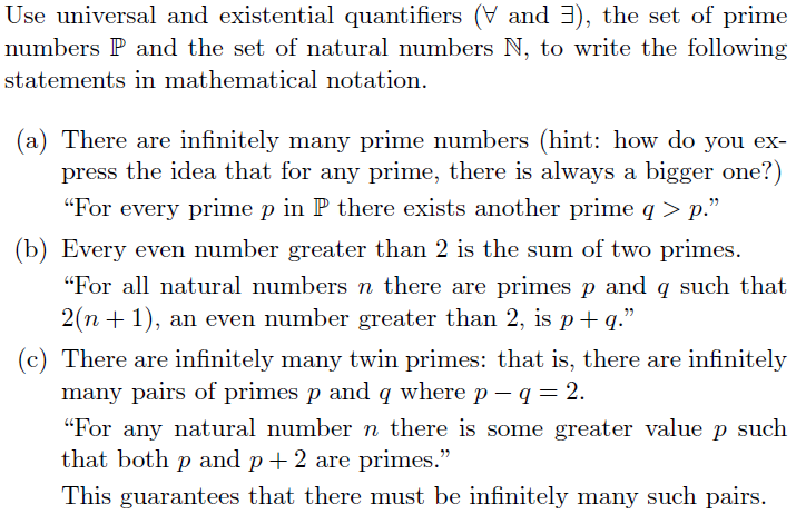 Solved Use universal and existential quantifiers (V and 3), | Chegg.com