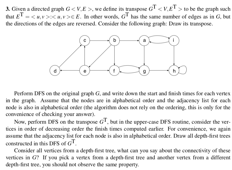 3. Given a directed graph G , we define its | Chegg.com