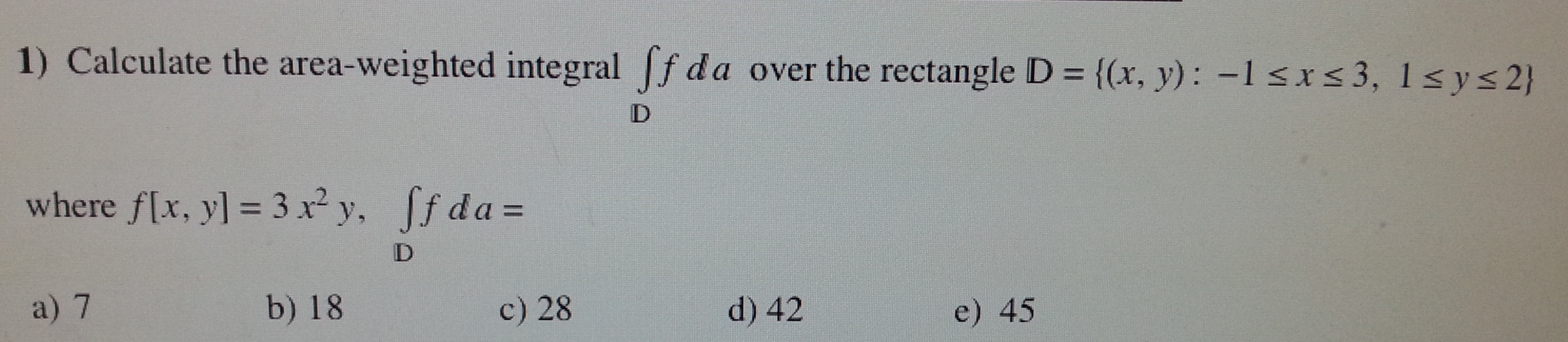 Solved Calculate the area-weighted integral f da over the | Chegg.com