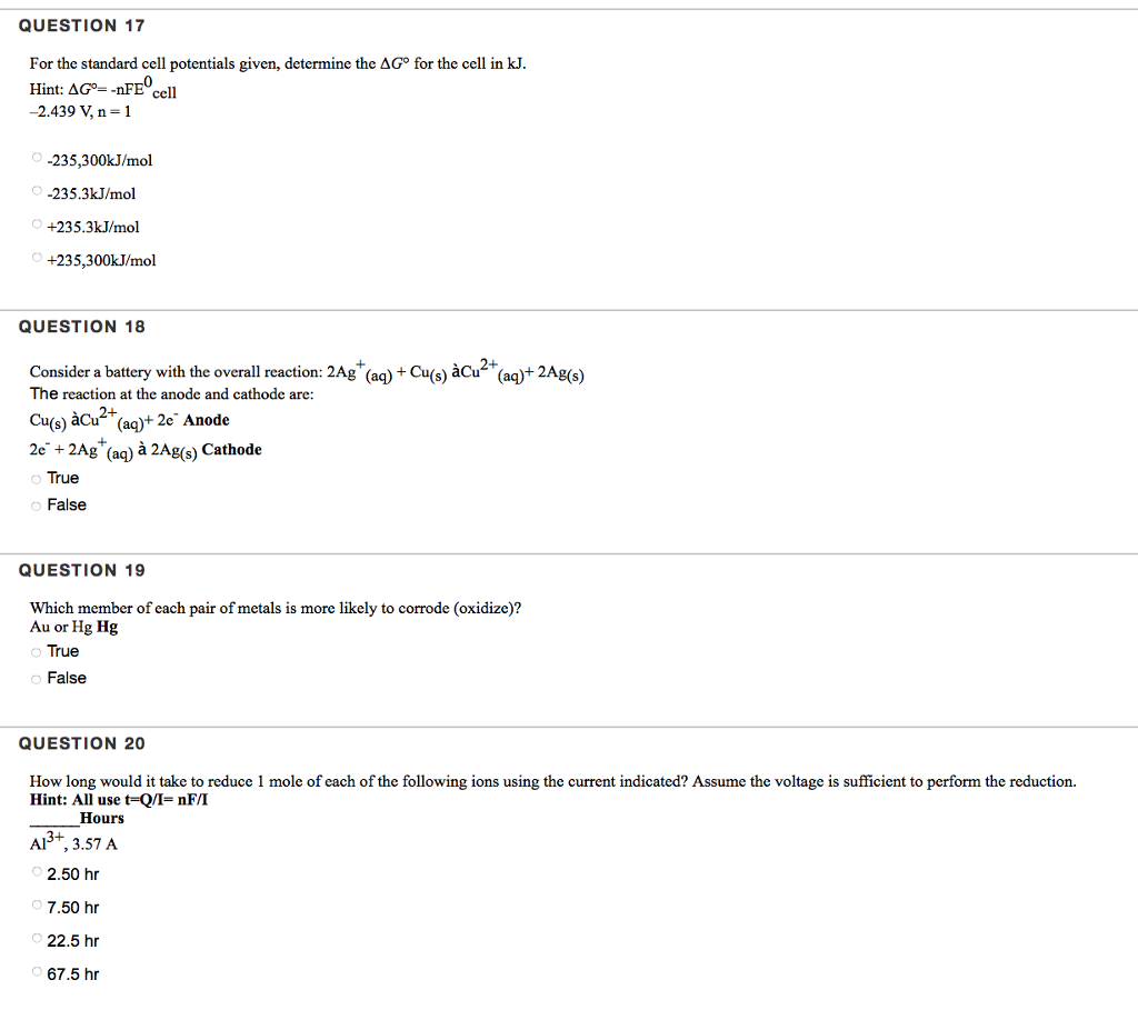 Solved For the standard cell potentials given, determine the | Chegg.com Solved For the standard cell potentials given, determine the | Chegg.com