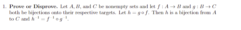 Solved 1. Prove or Disprove. Let A, B, and C be nonempty | Chegg.com