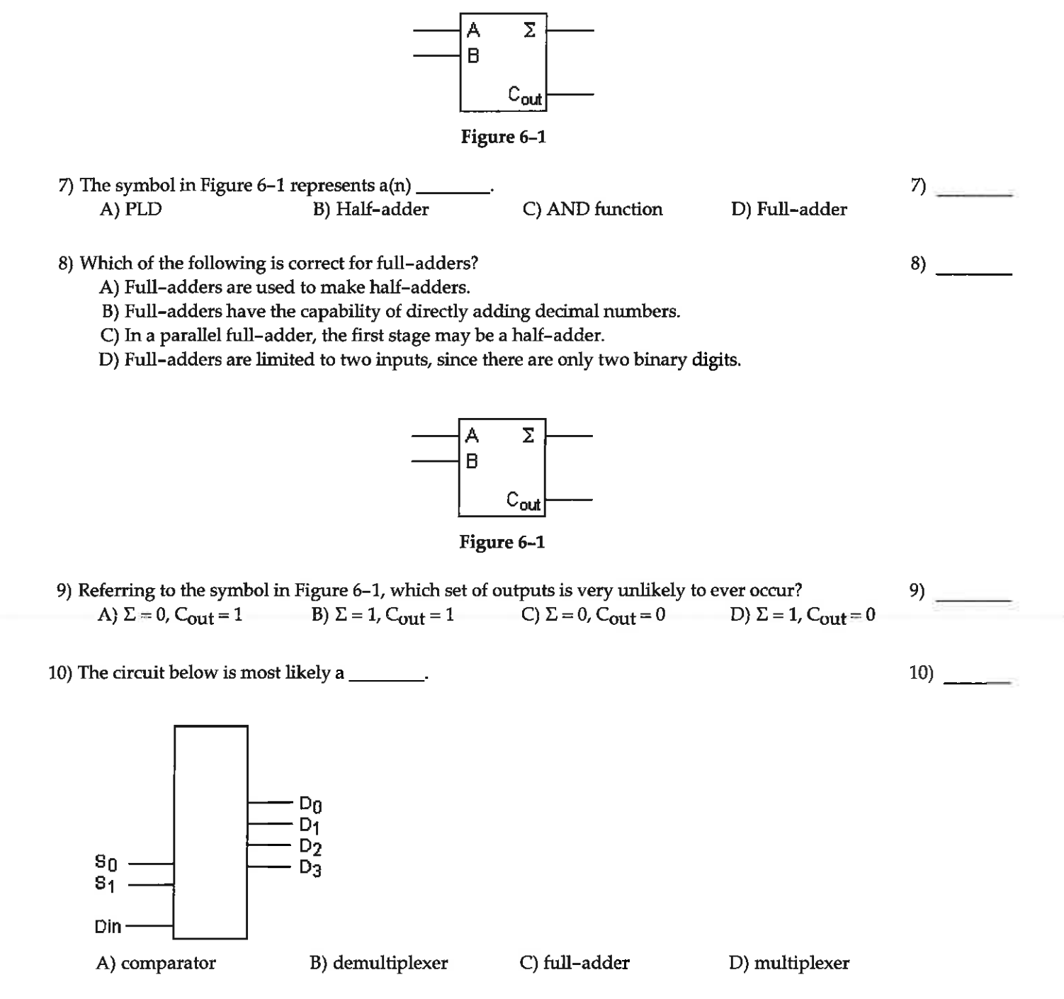Solved A 2 out Figure 6-1 7) The symbol in Figure 6-1 | Chegg.com