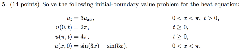 Solved Solve The Following Initial Boundary Value Problem