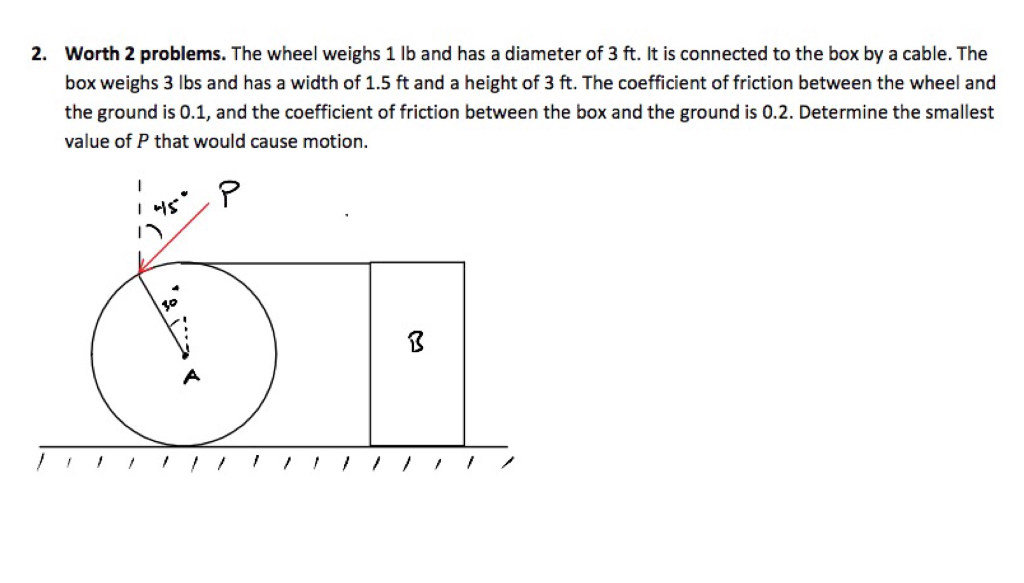 Solved Statics problem involving friction on round and flat | Chegg.com