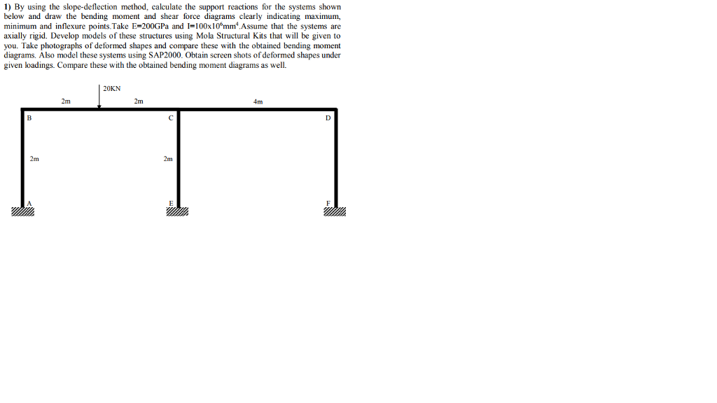 Solved 1) By using the slope-deflection method, calculate | Chegg.com