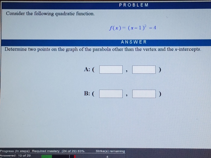 Solved PROBLEM Consider The Following Quadratic Function Chegg