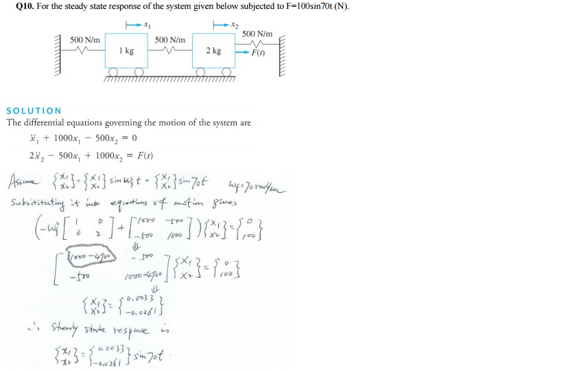 Solved For the steady state response of the system given | Chegg.com