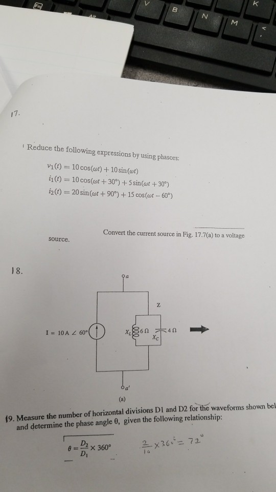 Solved Reduce the following expressions by using phasors: | Chegg.com