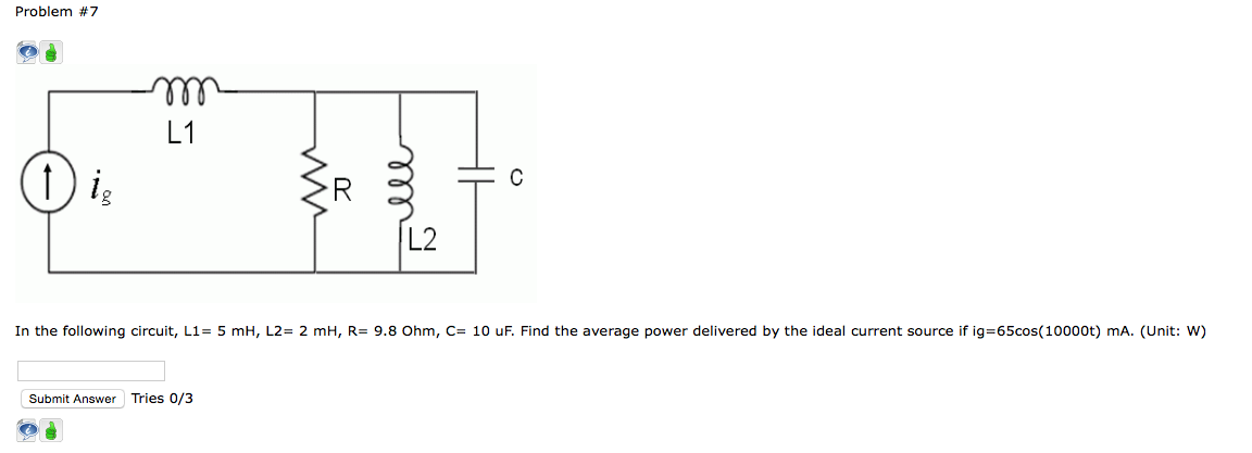 Solved Problem #7 L1 i L2 In the following circuit, L1 a 5 m | Chegg.com