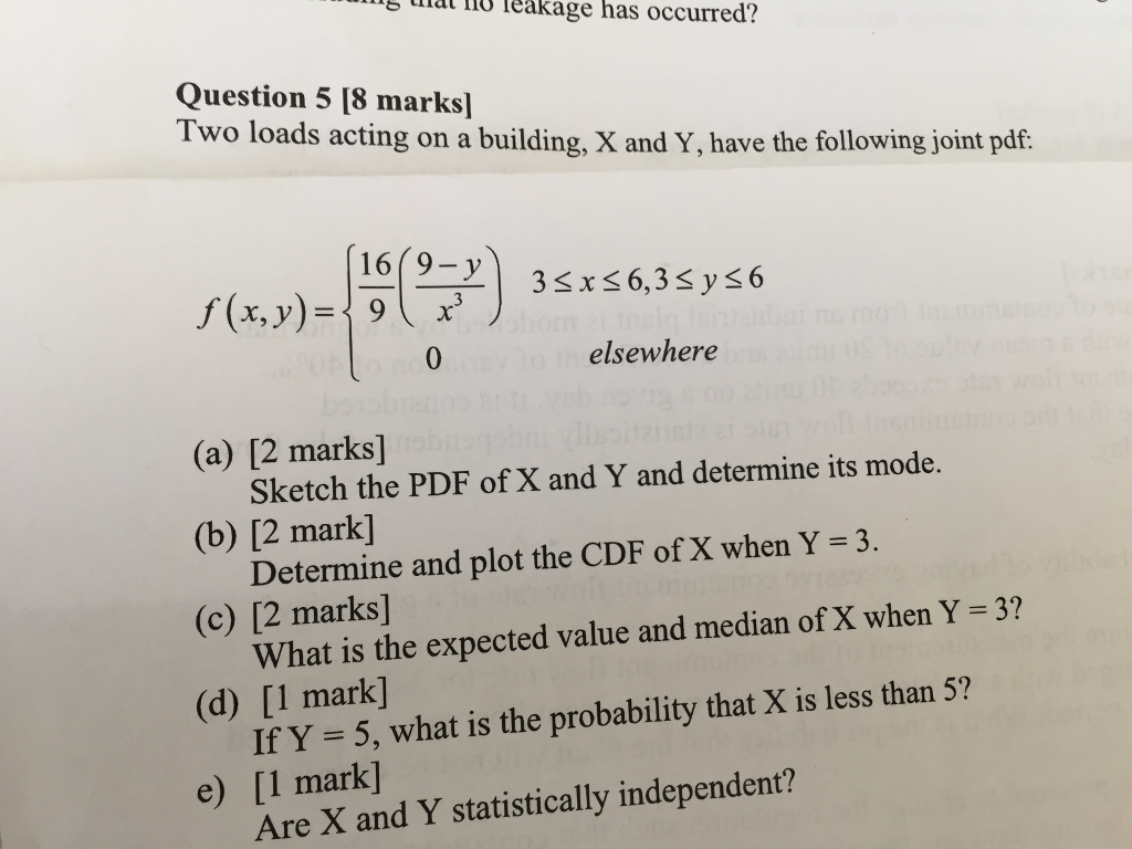 us ulat mo leakage has occurred? Question 5 [8 marks] | Chegg.com
