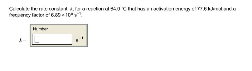Solved Calculate the rate constant, k, for a reaction at | Chegg.com