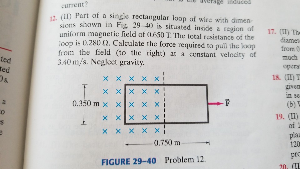 Solved average induced current? 11) Part of a single | Chegg.com