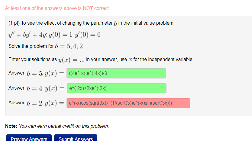Solved At least one of the answers above is NOT correct (1 | Chegg.com
