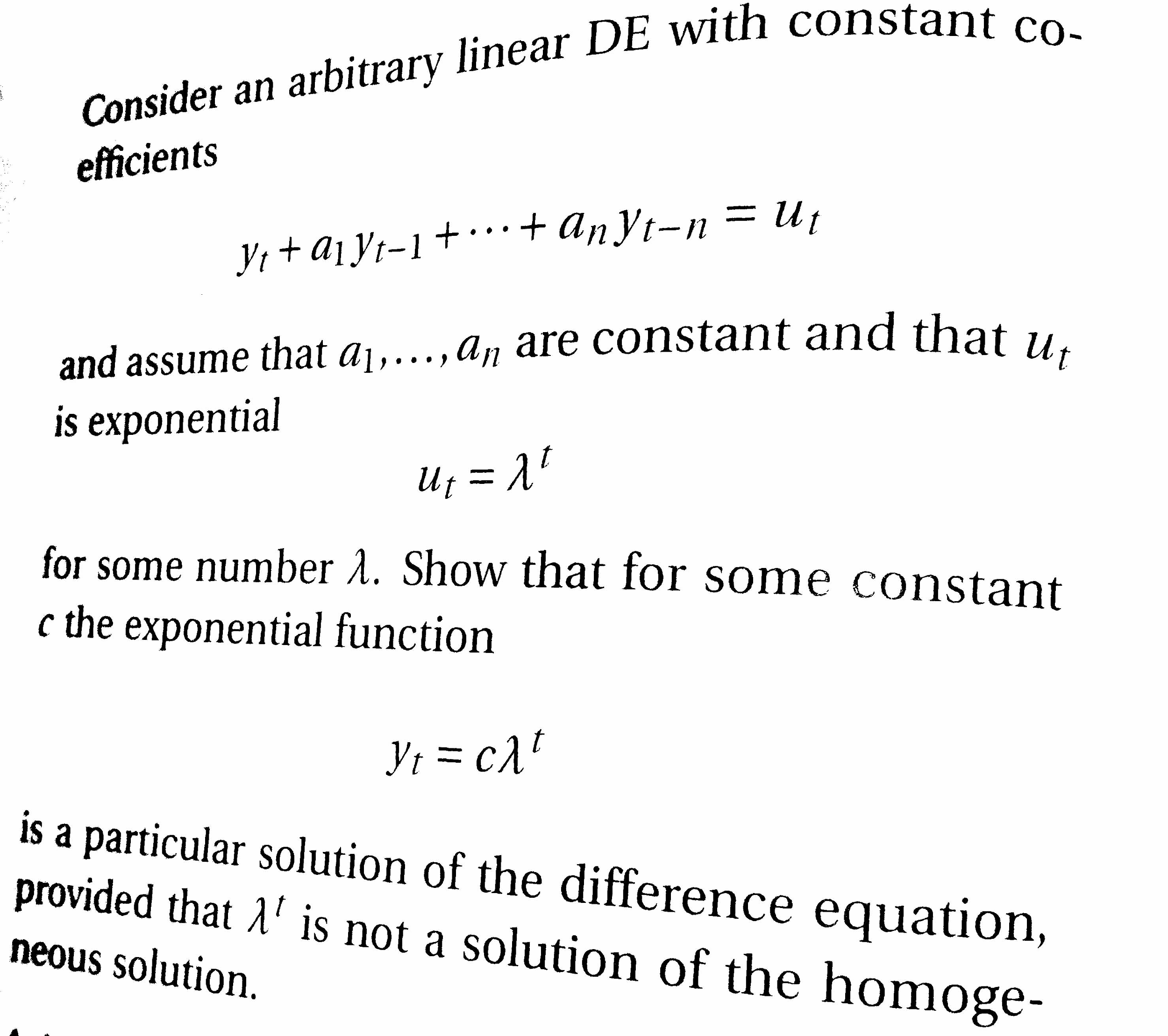 Solved Consider an arbitrary linear DE with constant | Chegg.com