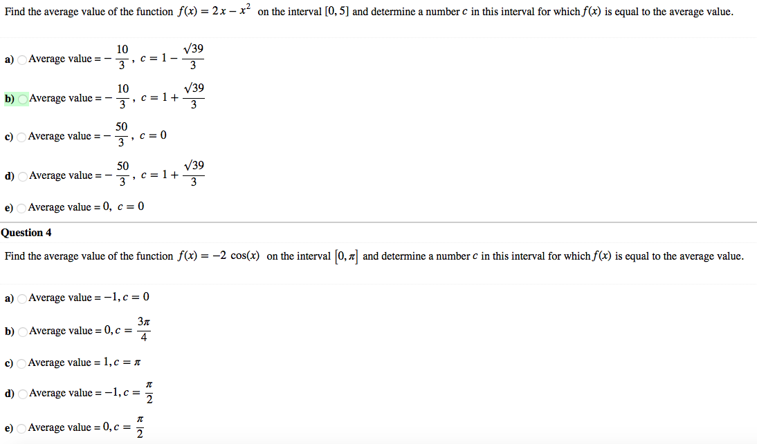 Solved Find the average value of the function f(x) = 2x - | Chegg.com