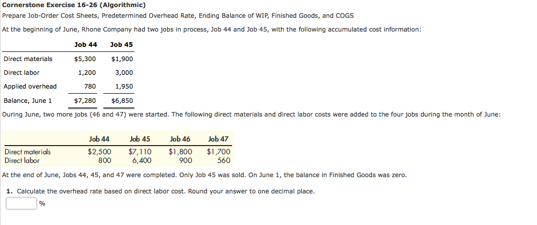 Solved Cornerstone Exercise 16-26 (Algorithmic) Prepare | Chegg.com