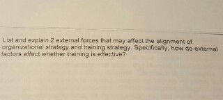 Solved List and explain 2 external forces that may affect | Chegg.com