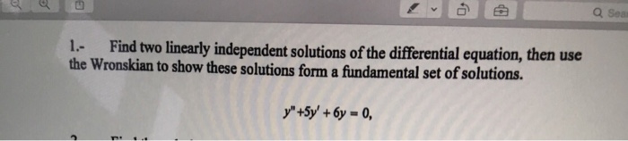 Solved Find two linearly independent solutions of the | Chegg.com