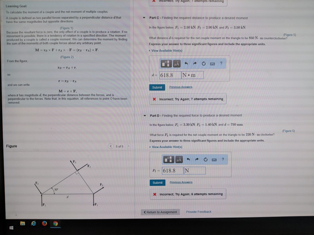 Solved Learning Goal: To calculate the moment of a couple | Chegg.com
