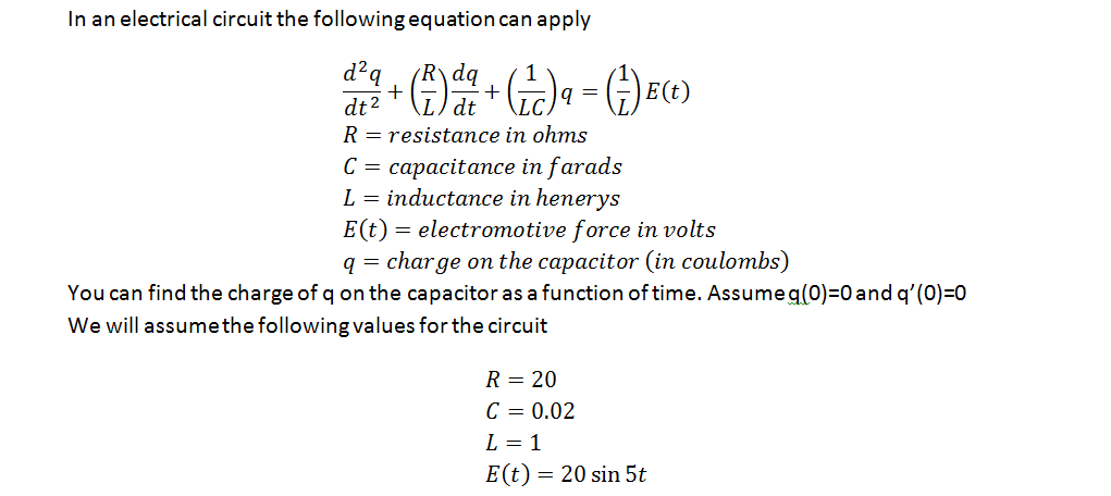 Solved In an electrical circuit the following equation can | Chegg.com