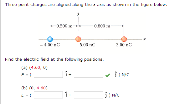 Solved Three point charges are aligned along the x axis as | Chegg.com