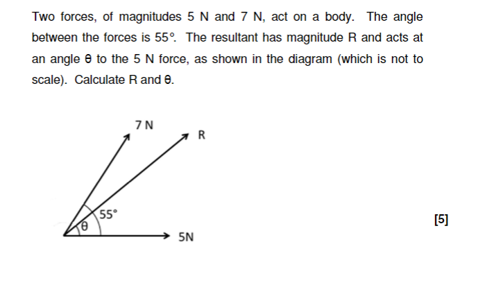 Solved Two Forces Of Magnitudes 5 N And 7 N Act On A Body