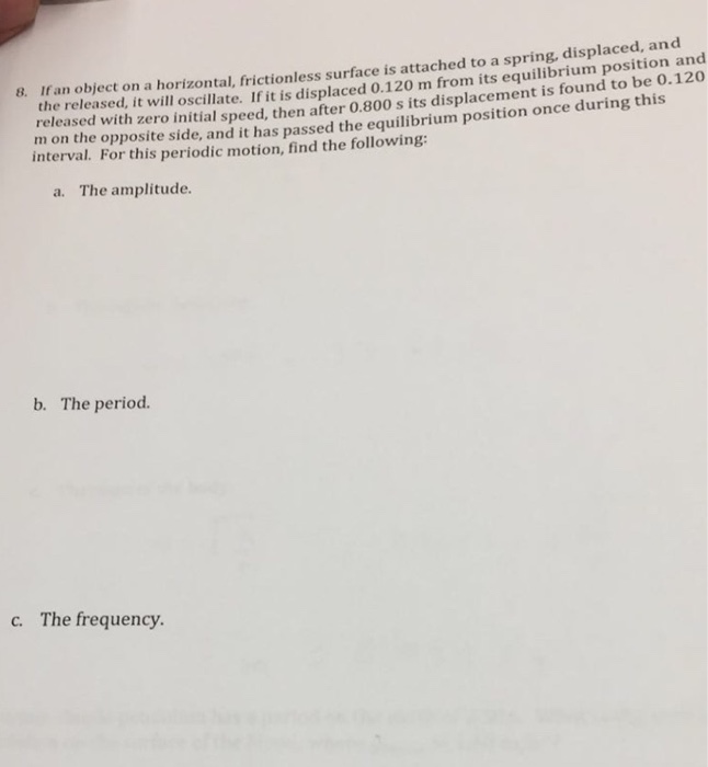 Solved If an object on horizontal, frictionless surface is | Chegg.com