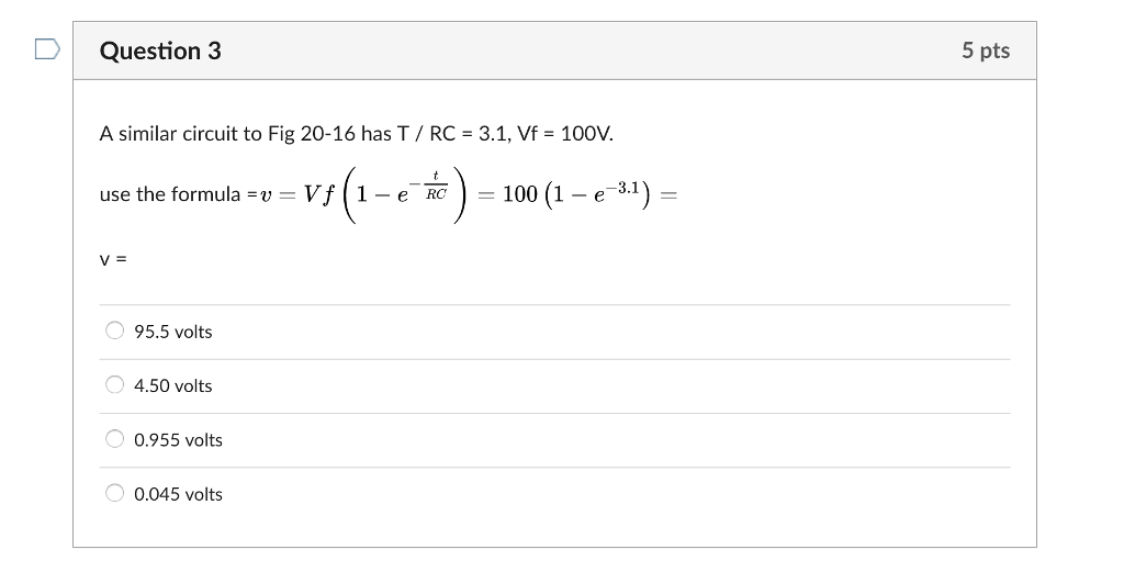 Solved D Question 3 5 pts A similar circuit to Fig 20-16 has | Chegg.com Solved D Question 3 5 pts A similar circuit to Fig 20-16 has | Chegg.com