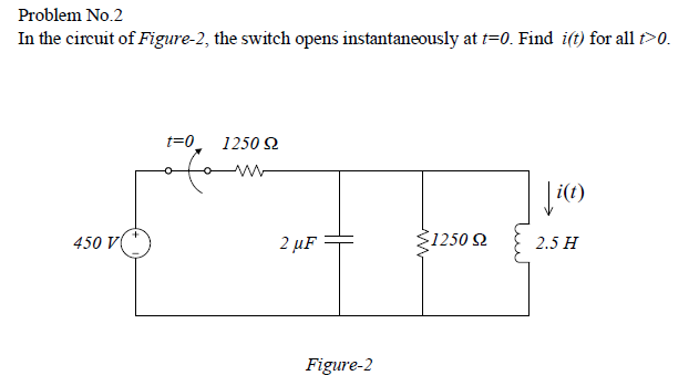 Solved In the circuit of Figure-2, the switch opens | Chegg.com