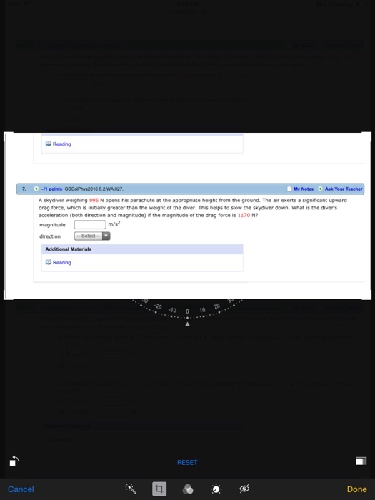 Solved My Notes o Ask Your Teac points oscoPhys2016 | Chegg.com Solved My Notes o Ask Your Teac points oscoPhys2016 | Chegg.com