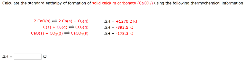 Solved Calculate the standard enthalpy of formation of solid | Chegg.com