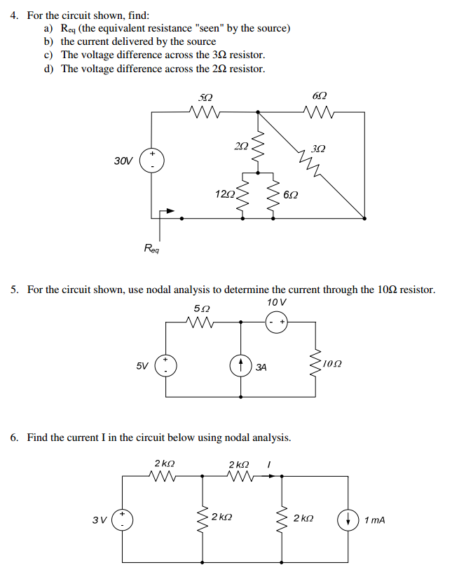 Solved 1. For the circuit shown, find Req (the equivalent | Chegg.com