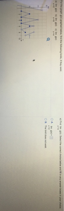 Solved For the graph g(x) graphed below, find the following | Chegg.com