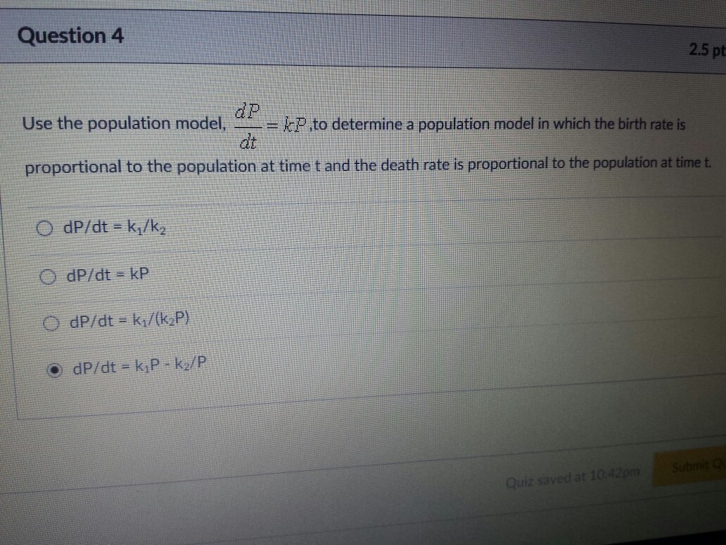 Solved Use the population model, dP/dt = kP, to determine a | Chegg.com