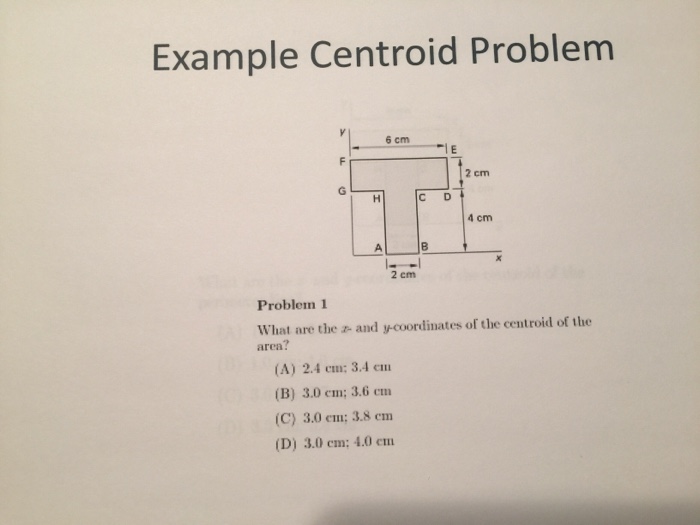 Solved Example Centroid Problem Problem 1 What Are The