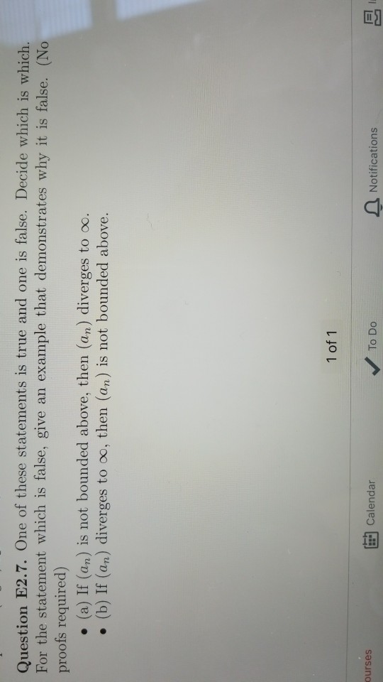 Solved Question E2.7. One of these statements is true and | Chegg.com