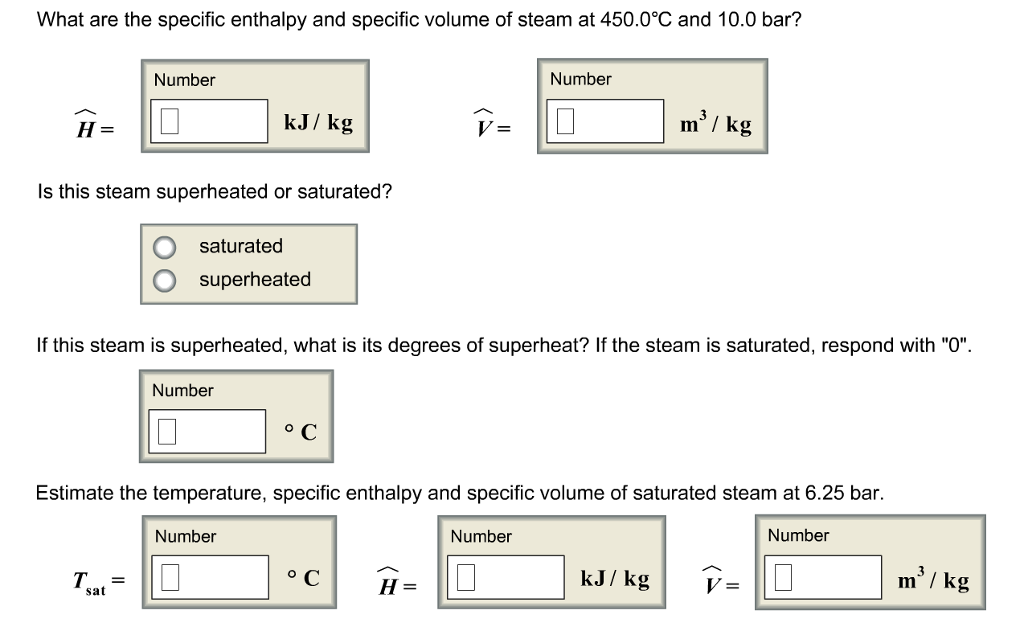 Solved What are the specific enthalpy and specific volume of | Chegg.com